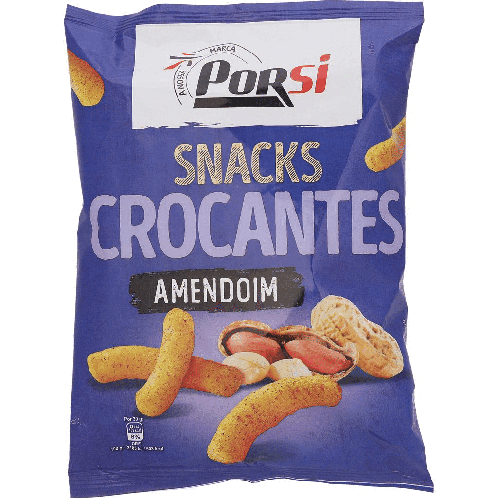 Snacks Crocantes Amendoim - PORSI - Nutripédia