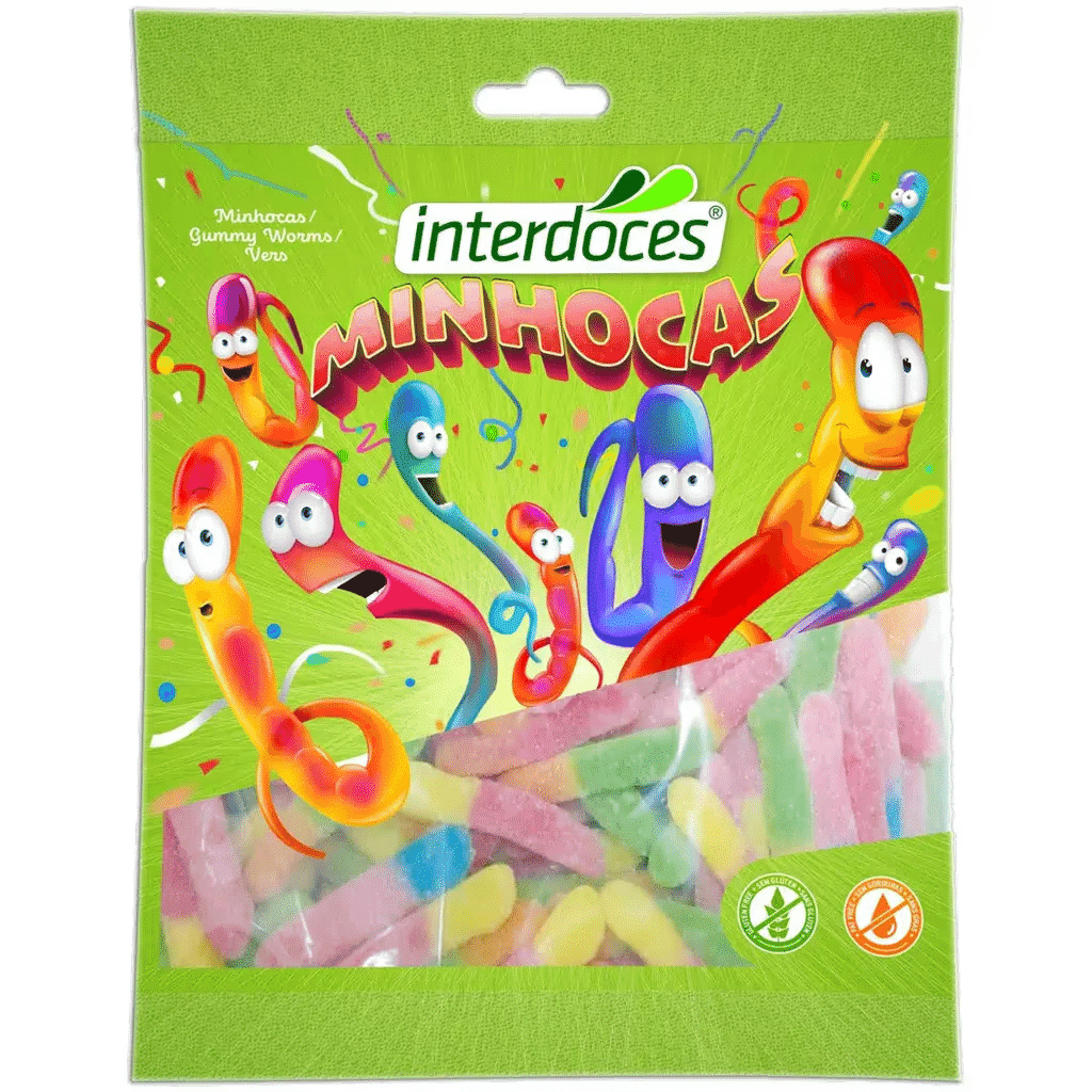 Gomas Minhocas Ácidas embalagem 90 g - INTERDOCES | Nutripédia