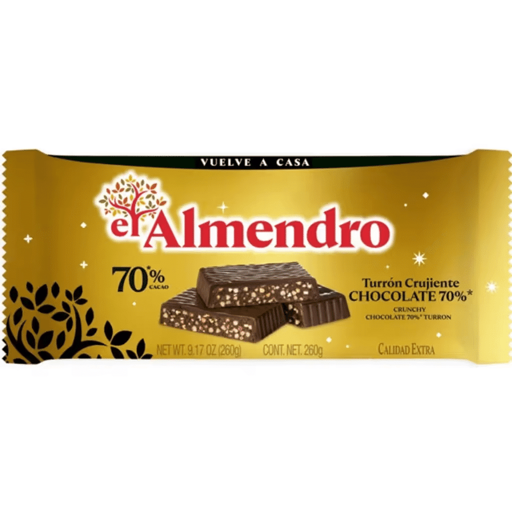 Torrão de Chocolate Preto 70% embalagem 260 g - EL ALMENDRO | Nutripédia