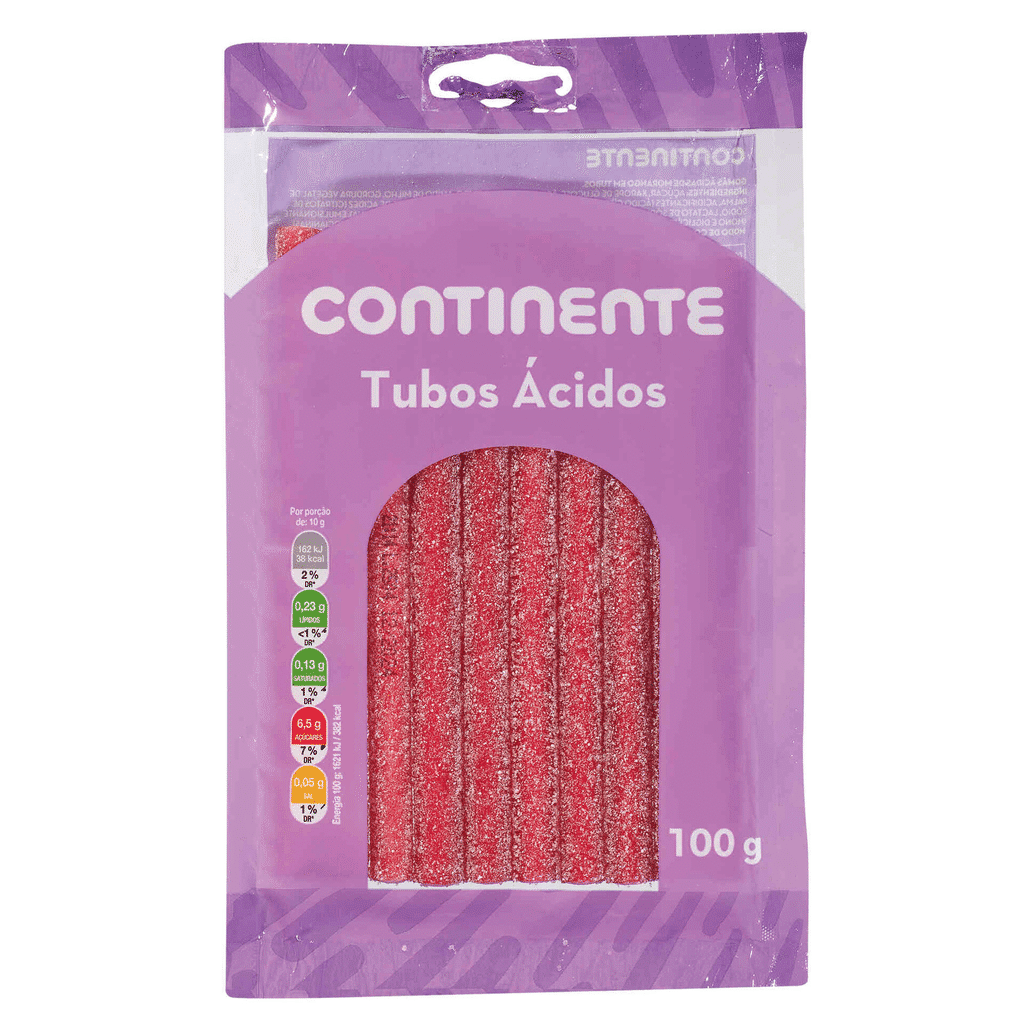 Gomas Ácidas Tubos - CONTINENTE INFANTIL | Nutripédia