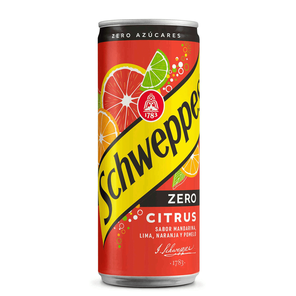 Refrigerante com Gás Citrus Zero, 33cl - SCHWEPPES | Nutripédia