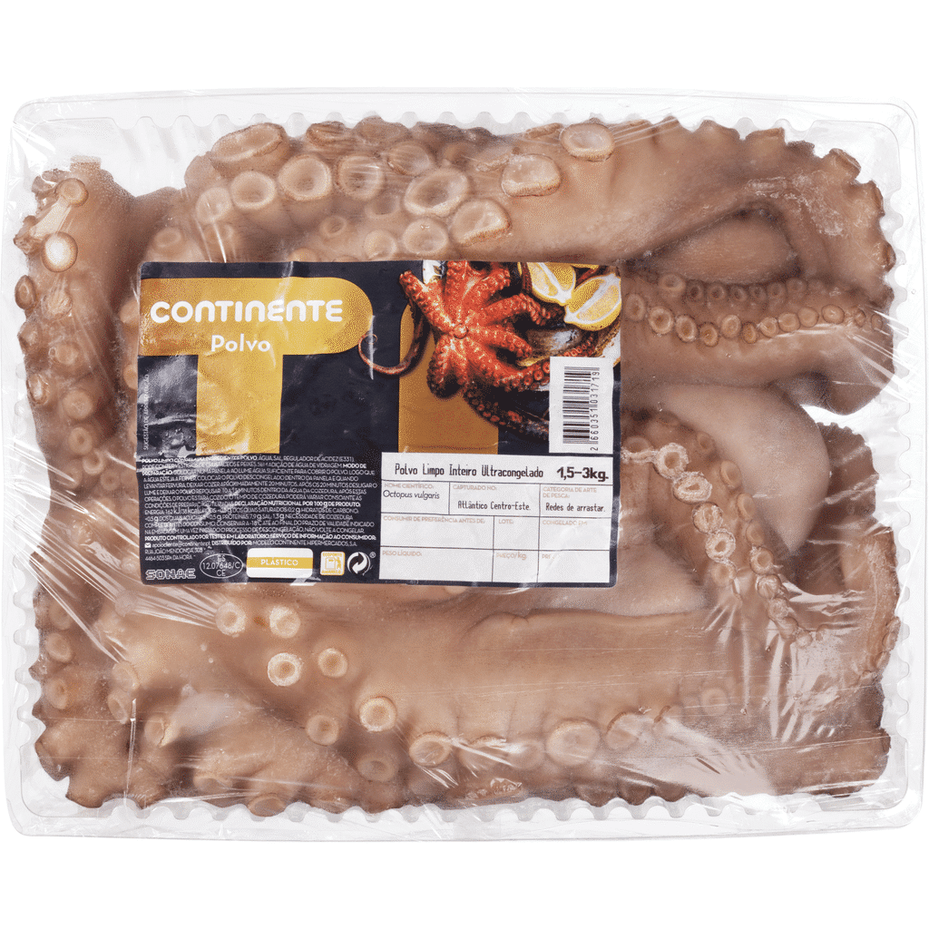Polvo Congelado (1,5 a 3 kg) - CONTINENTE | Nutripédia