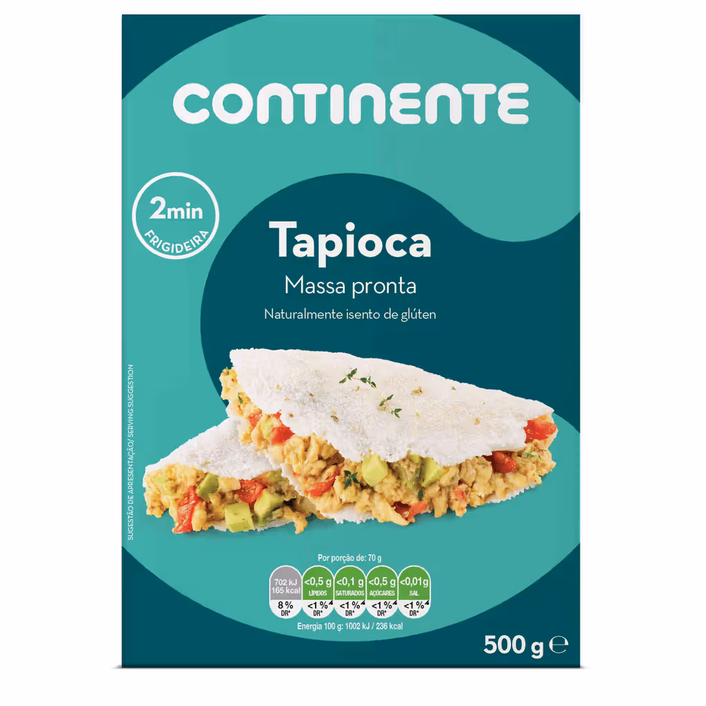 Tapioca Hidratada sem Glúten - CONTINENTE | Nutripédia