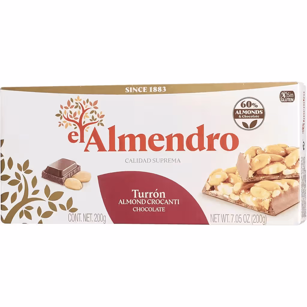Torrão Crocante com Chocolate embalagem 126 g - EL ALMENDRO | Nutripédia