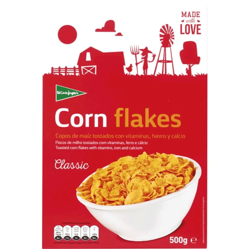 Corn Flakes embalagem 500 g - EL CORTE INGLÉS | Nutripédia