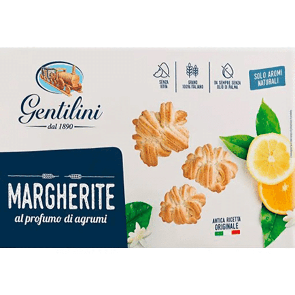 Bolachas Cítricas Margherite embalagem 250 g - GENTILINI - Nutripédia