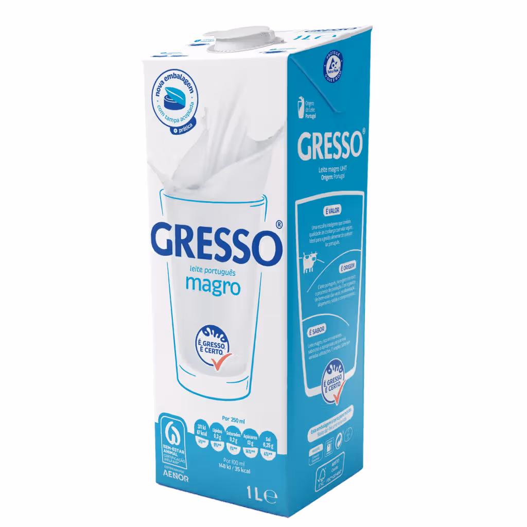 Leite Uht Magro - GRESSO | Nutripédia