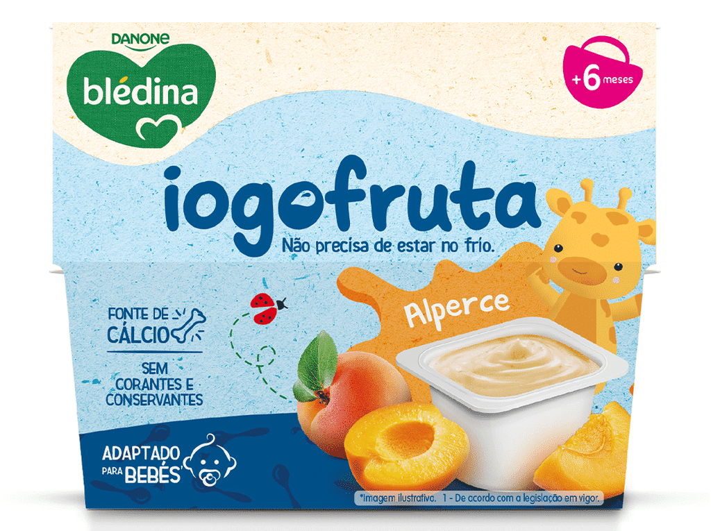 Sobremesa Láctea Iogofruta Alperce 4x95g - BLEDINA | Nutripédia