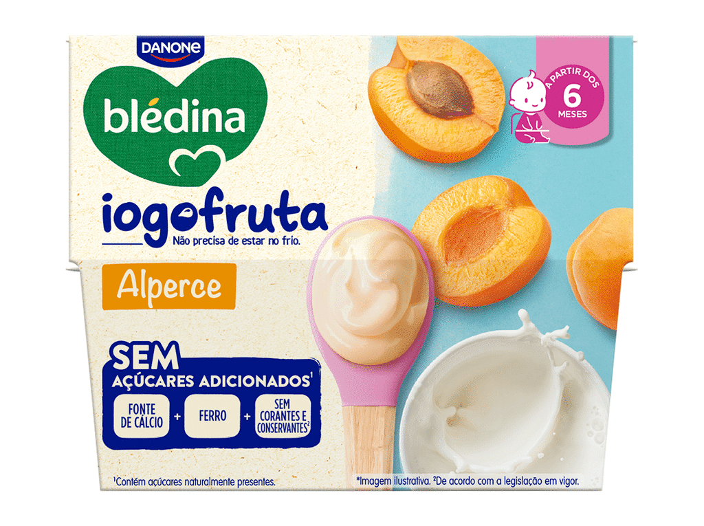 Sobremesa Láctea Iogofruta Alperce 4x95g - BLEDINA | Nutripédia
