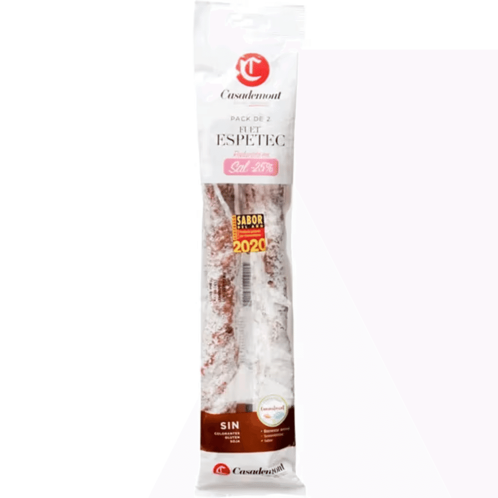 Fuet Espetec Extra sem Glúten Pack 2 embalagem 340 g - CASADEMONT ...