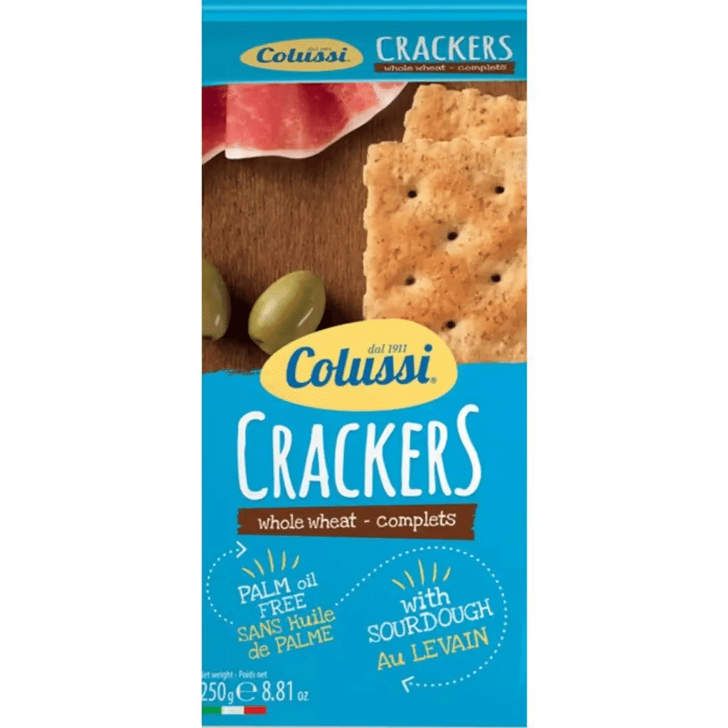 Crackers Integrais embalagem 250 g - COLUSSI - Nutripédia