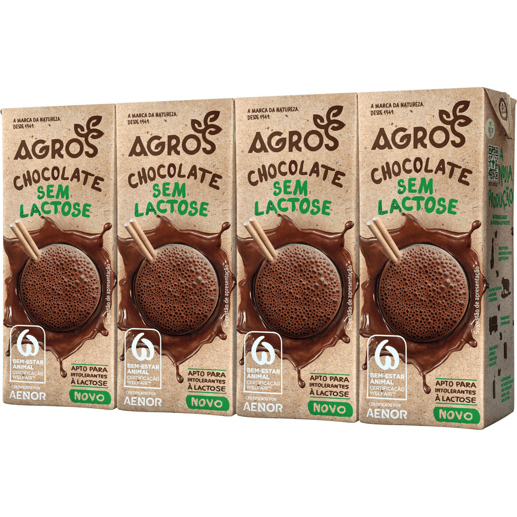 Leite Achocolatado sem Lactose - AGROS - Nutripédia
