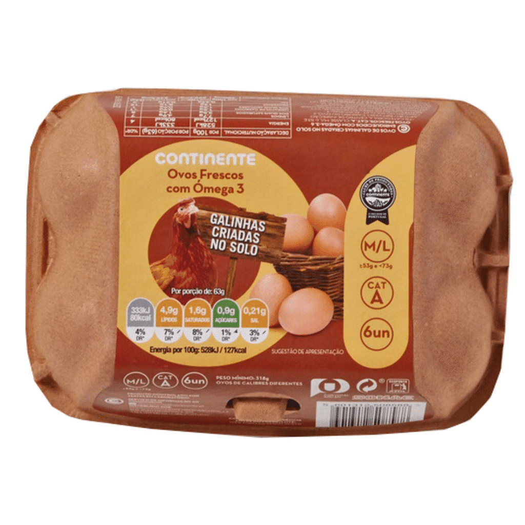 Ovos Ómega 3 Classe M / L - CONTINENTE - Nutripédia