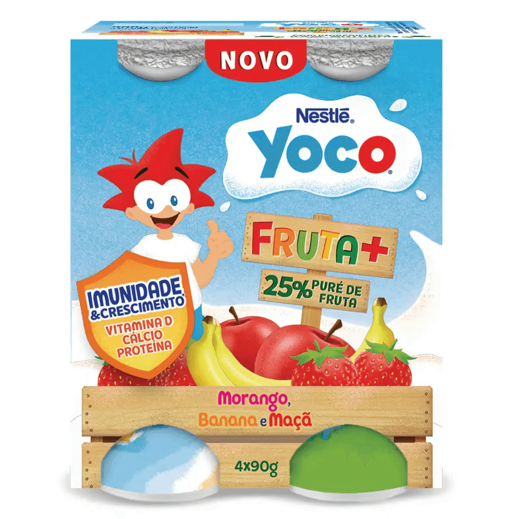 Iogurte Líquido Fruta+ Morango, Banana e Maçã - YOCO - Nutripédia