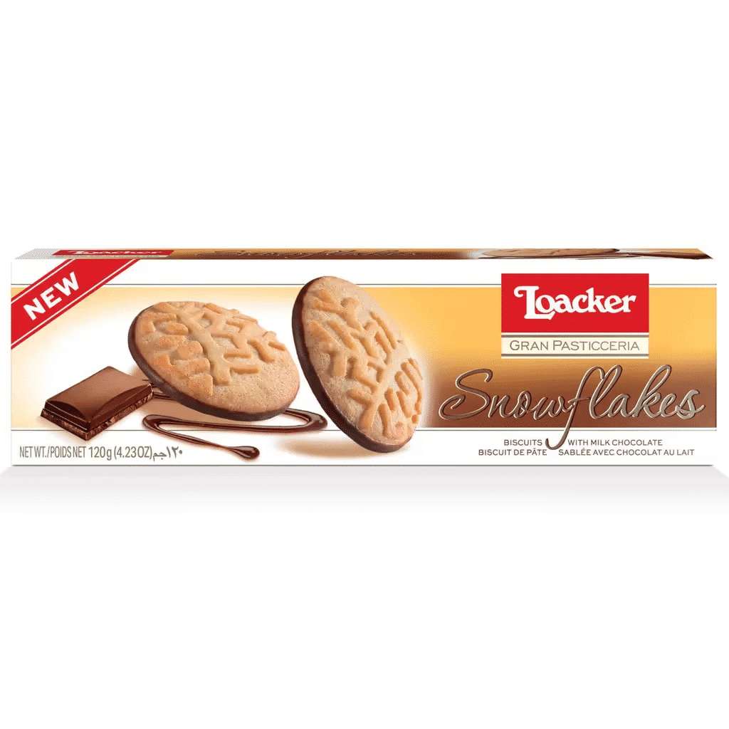 Bolachas Snowflakes com Recheio de Chocolate de Leite - LOACKER ...
