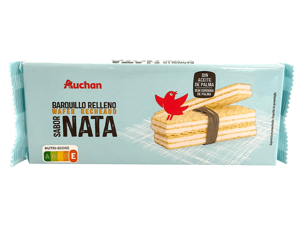 Bolacha Waffer Recheio Nata 200g - AUCHAN - Nutripédia
