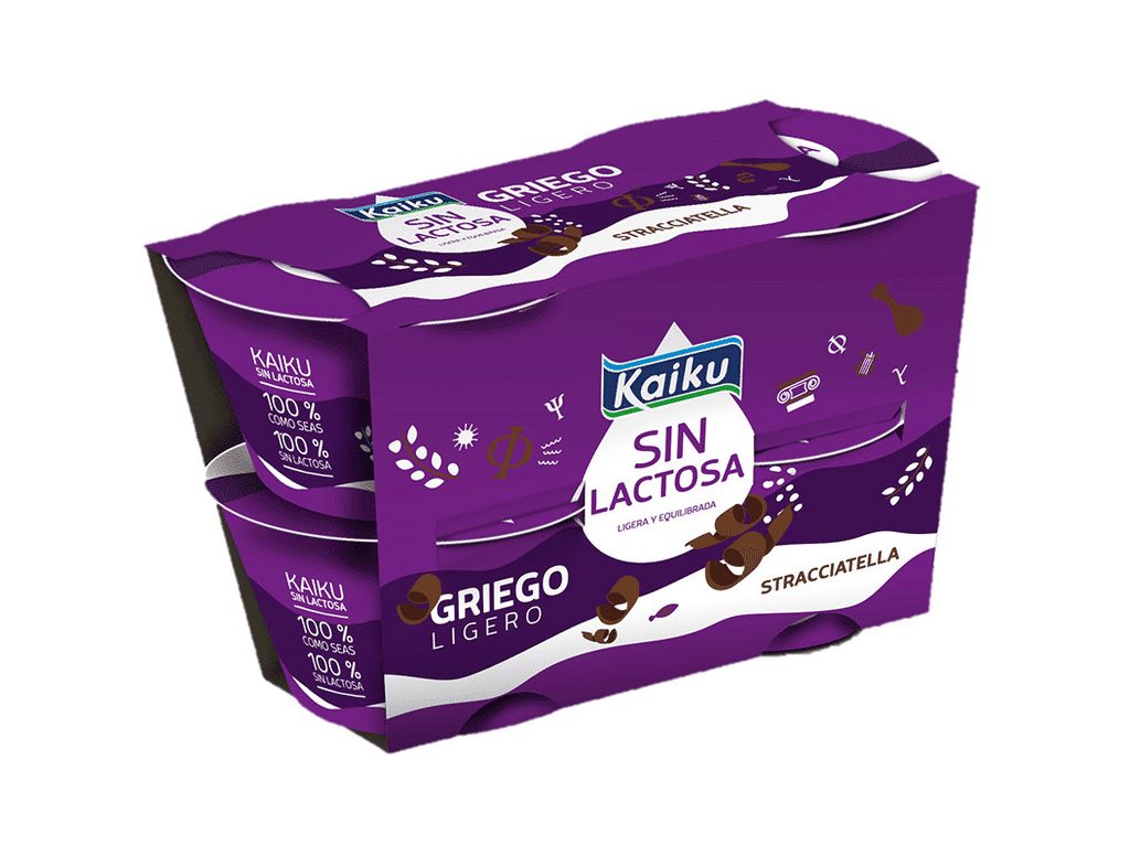 Iogurte Sem Lactose Grego Stracciatella 4x90g - KAIKU - Nutripédia