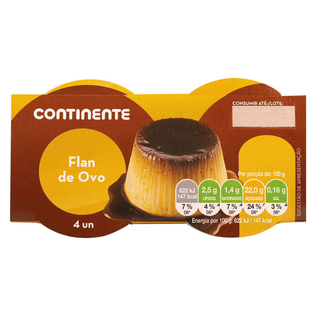 Pudim Flan Ovos - CONTINENTE - Nutripédia