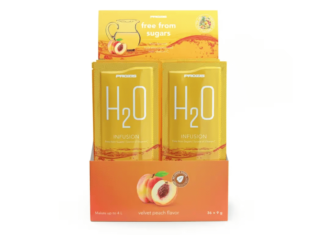 Bebida Instantânea H2o Pêssego Aveludado 324g (36x9g) - PROZIS - Nutripédia