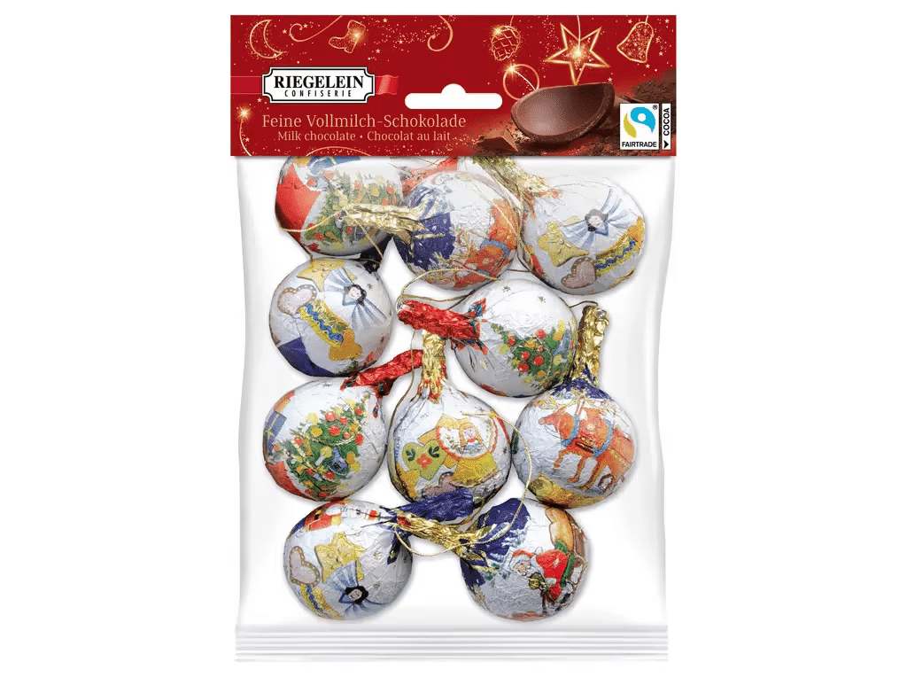 Bolas Natal De Chocolate Saqueta 100g - RIEGELEIN - Nutripédia