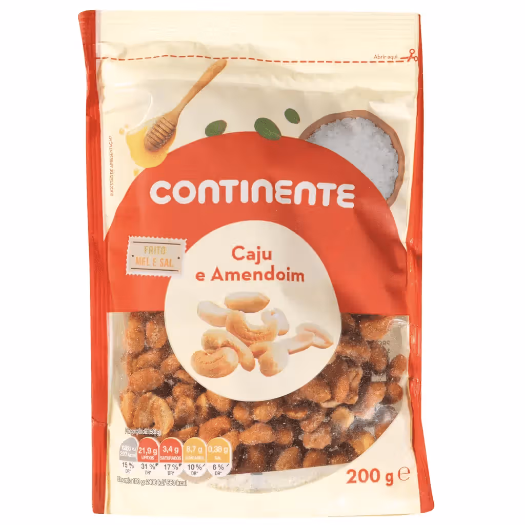Caju e Amendoim com Mel e Sal - CONTINENTE - Nutripédia