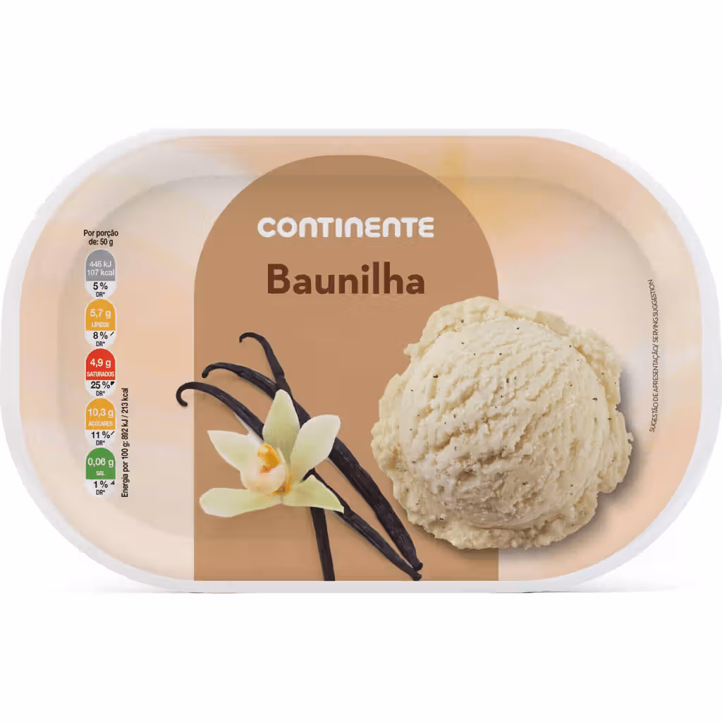 Gelado Baunilha - CONTINENTE - Nutripédia