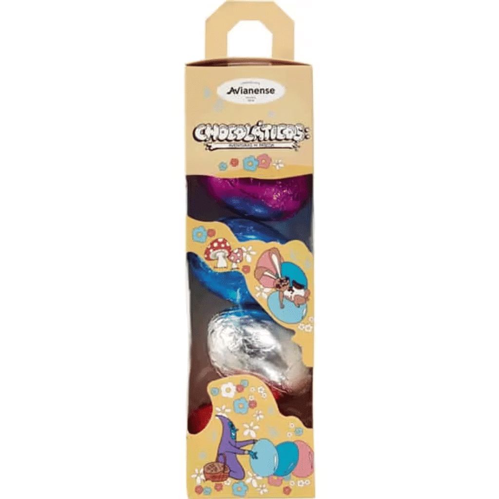 Caixa com 4 Ovos de Chocolate embalagem 80 g - AVIANENSE - Nutripédia