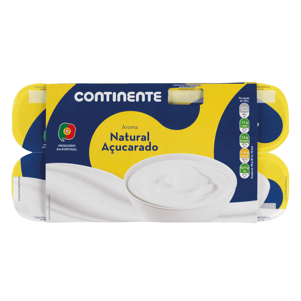 Iogurte Natural Açucarado - CONTINENTE - Nutripédia