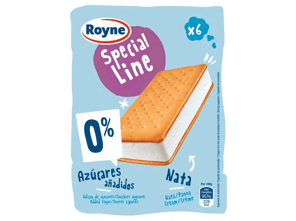 Gelado Sandwich S / Açúcar 6x100ml - ROYNE - Nutripédia