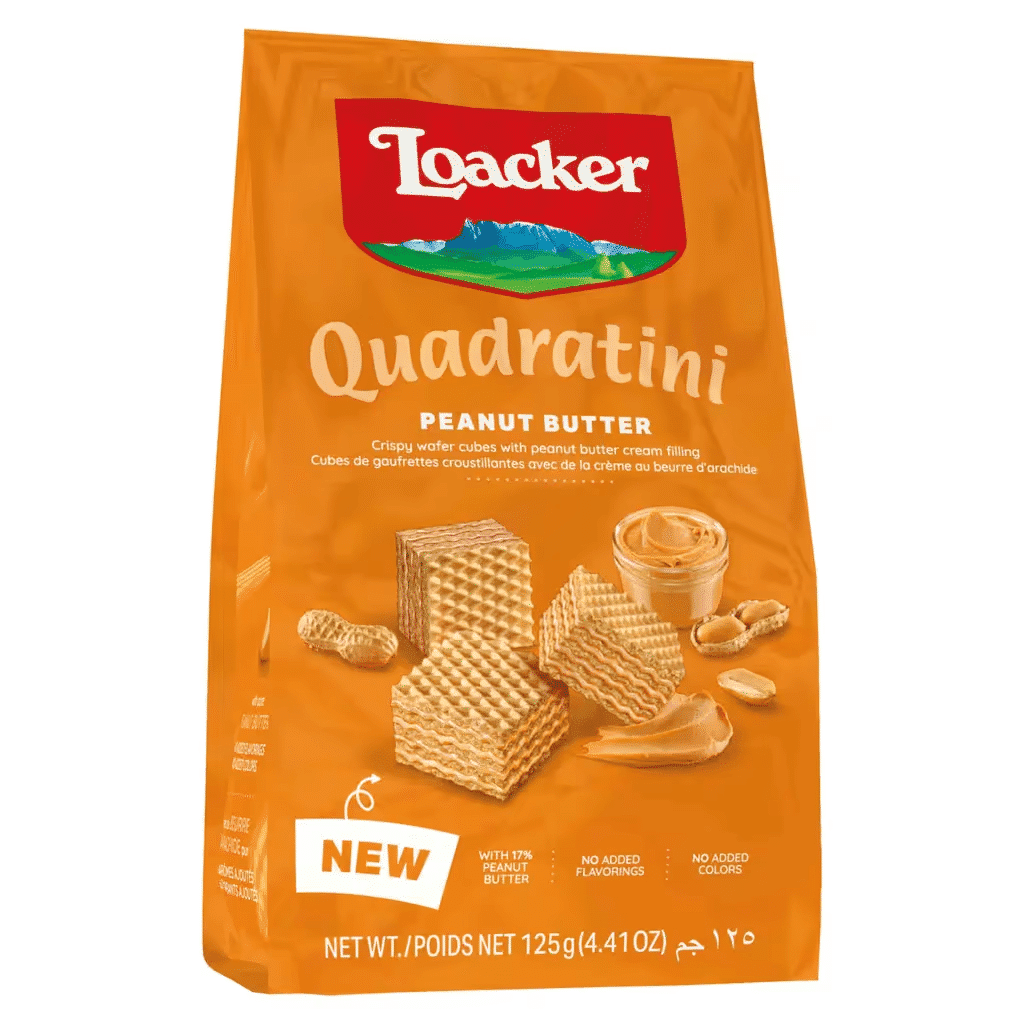 Bolachas Wafers Quadratini com Recheio Manteiga de Amendoim - LOACKER ...