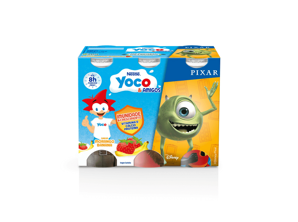 Iogurte Líquido Morango e Banana - Pack 6 - YOCO - Nutripédia