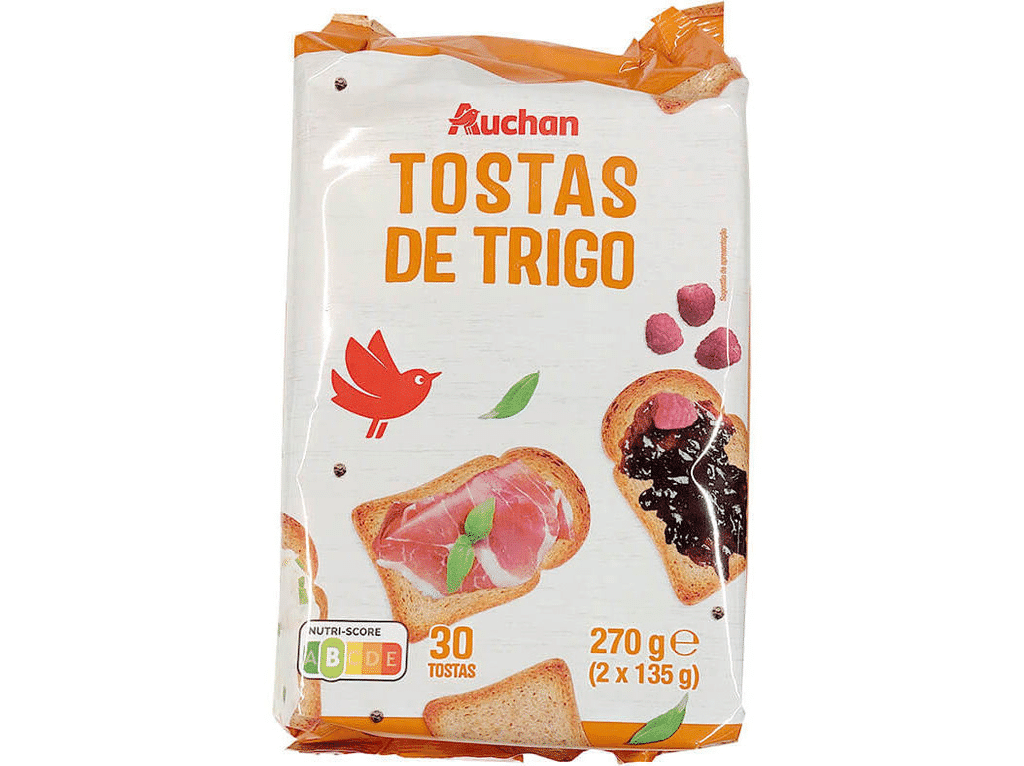 Tostas De Trigo 270g - AUCHAN - Nutripédia